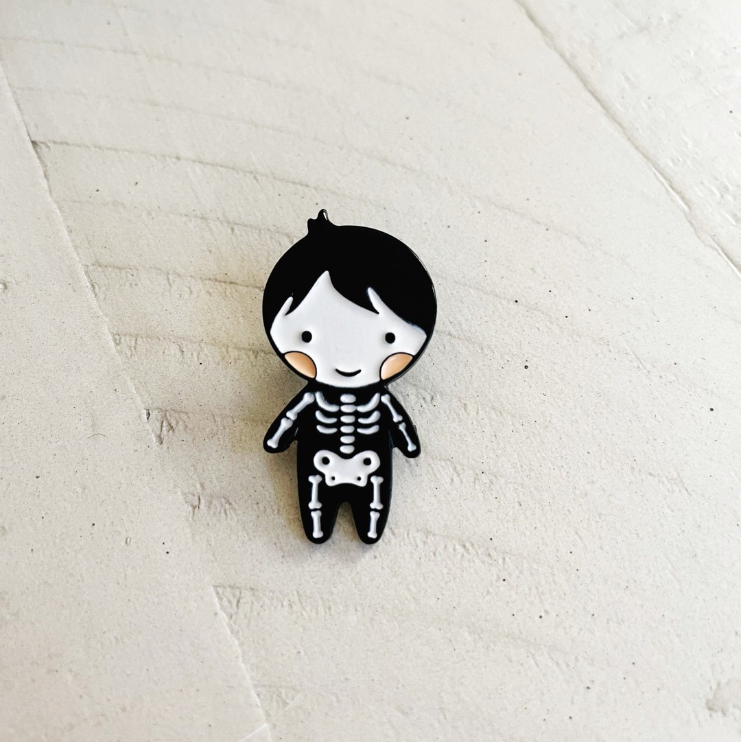 Cute Halloween Costume Skeleton Friend Enamel Pin - Etsy