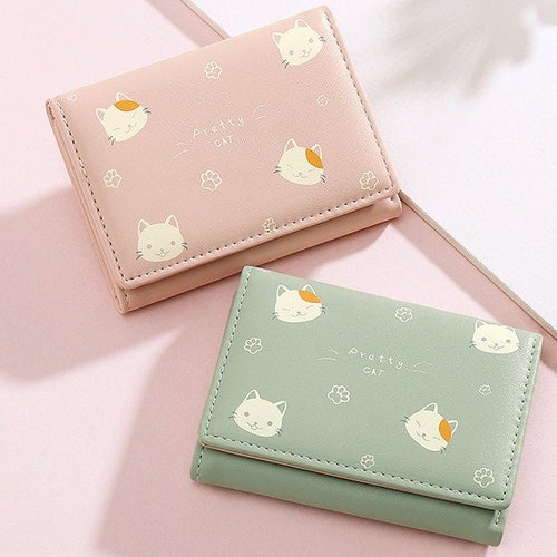 Personalized Wallet Kawaii Pretty Cat Cartoon Animal Short | Etsy