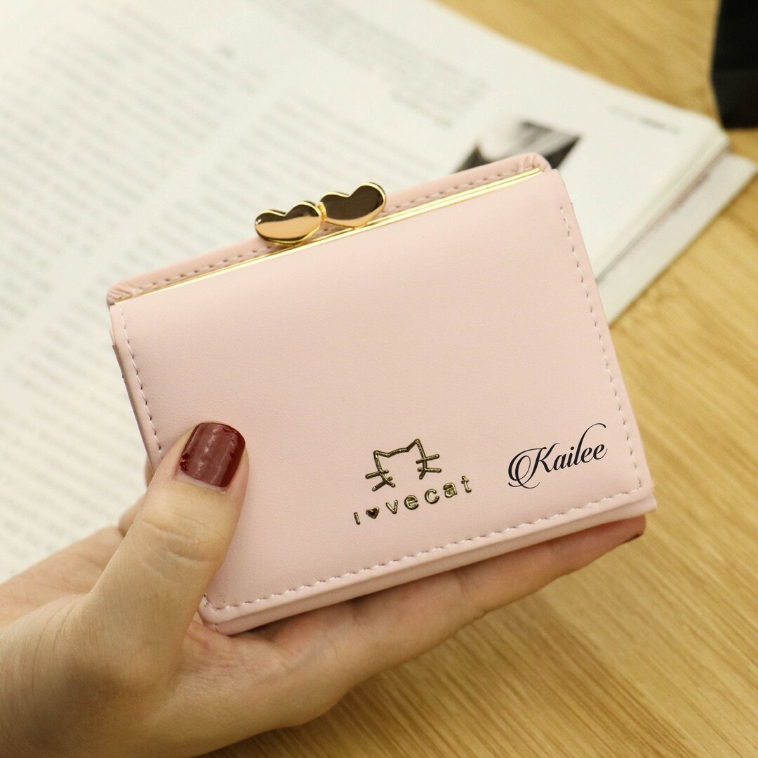 Cute Kawaii Pink Cat Small Wallet,personalized Womens Wallets,coin ...