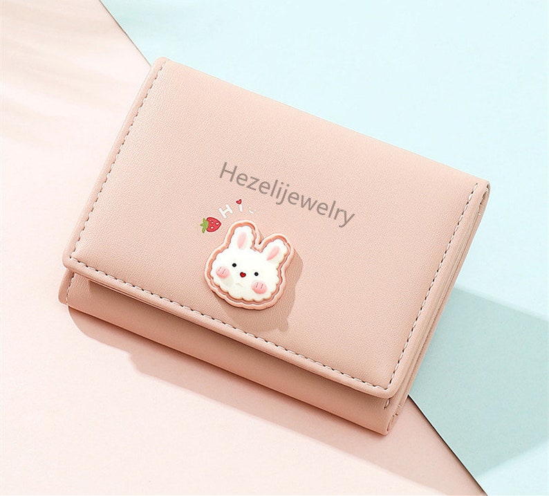 Personalized Wallet Cute Kawaii Pink Rabbit Wallet/animal - Etsy