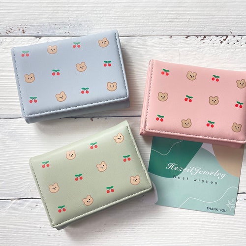 Cute Kawaii Korea Blue Lady Small Wallet/ Purse/card - Etsy