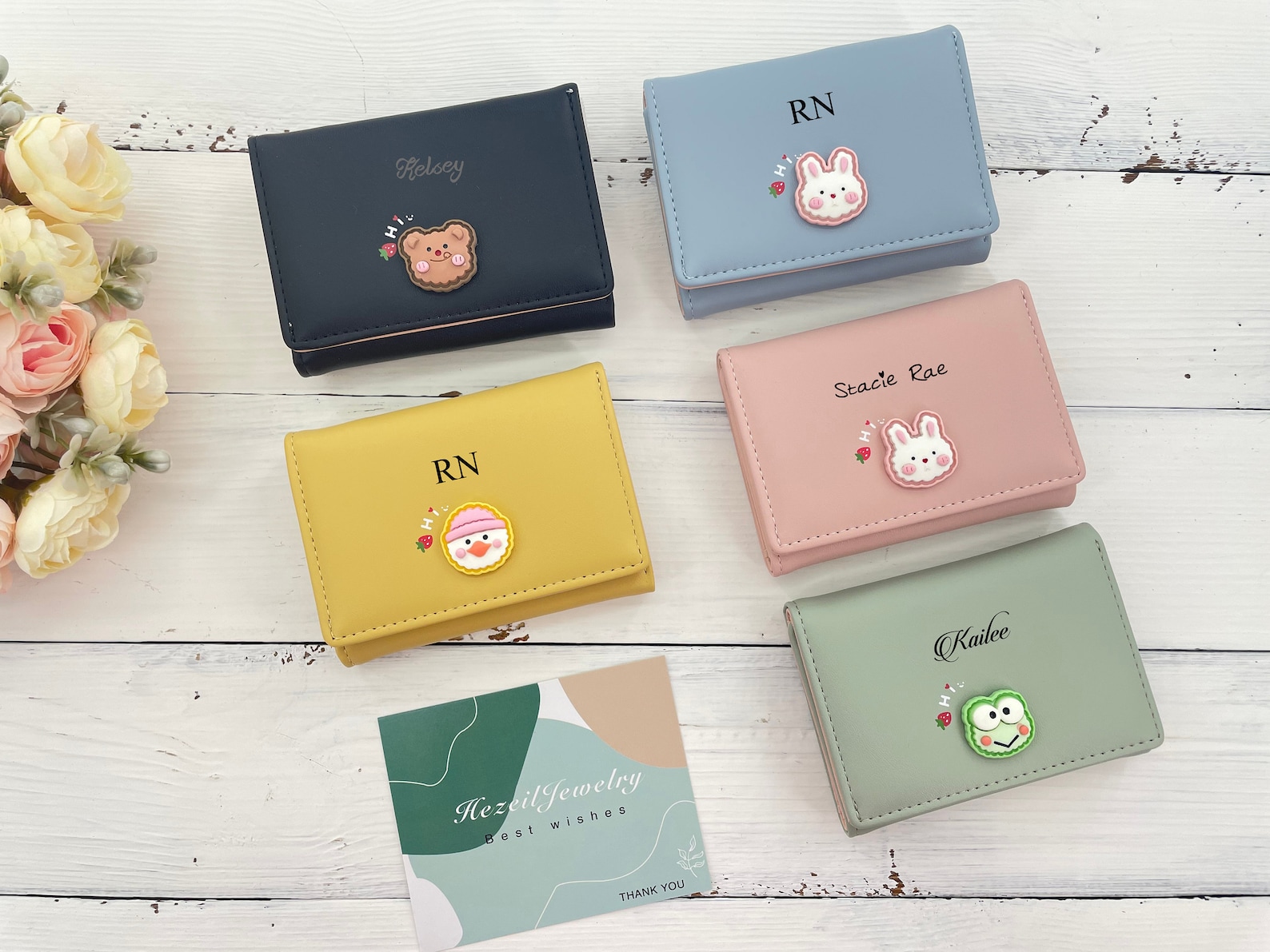 Personalized Wallet Cute Kawaii Pink Rabbit Wallet/animal - Etsy