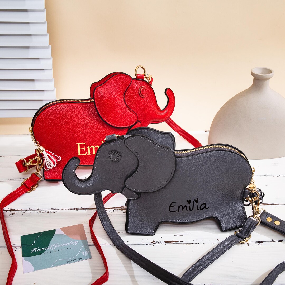 Personalized Elephant Crossbody Purse 3 Colors Vegan Leather! Delta ...