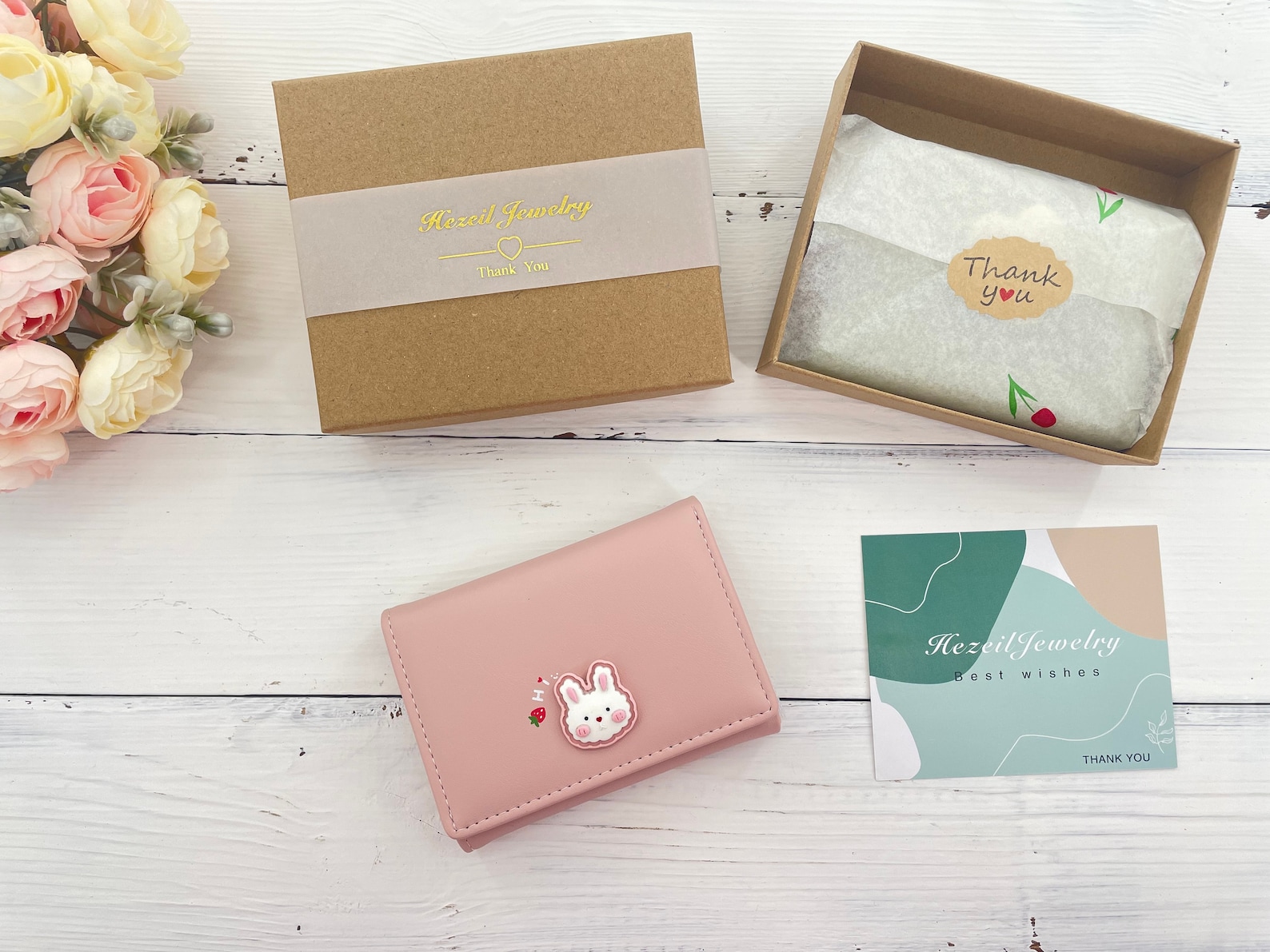 Personalized Wallet Cute Kawaii Pink Rabbit Wallet/animal - Etsy