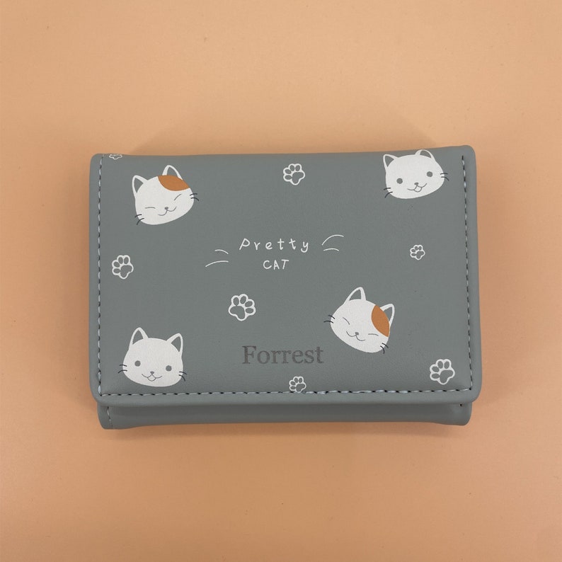 Personalized Wallet Kawaii Pretty Cat Cartoon Animal Short - Etsy