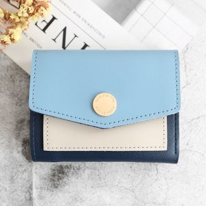 Cute Kawaii Korea Blue Lady Small Wallet/ Purse/card - Etsy