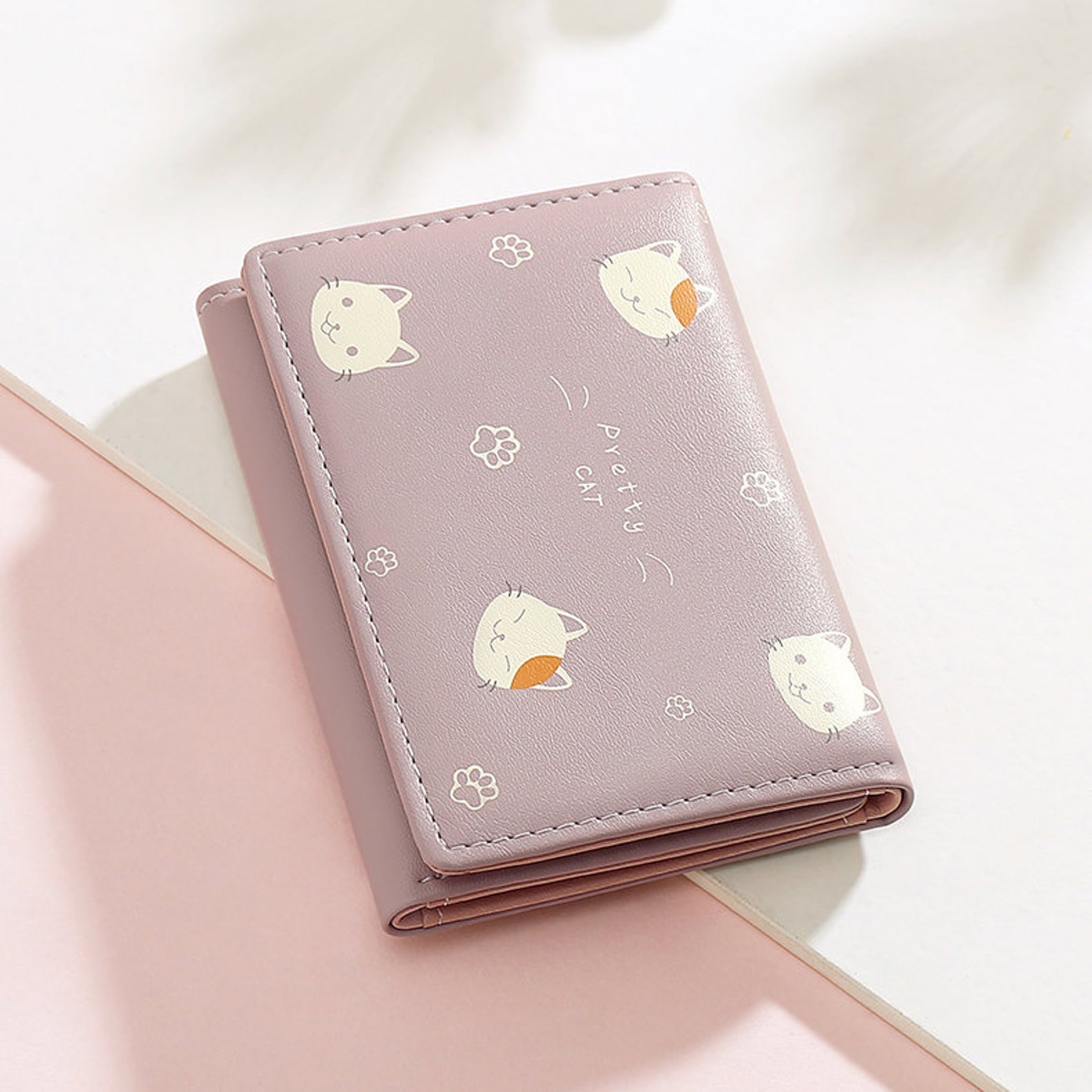 Personalized Wallet Kawaii Pretty Cat Cartoon Animal Short | Etsy