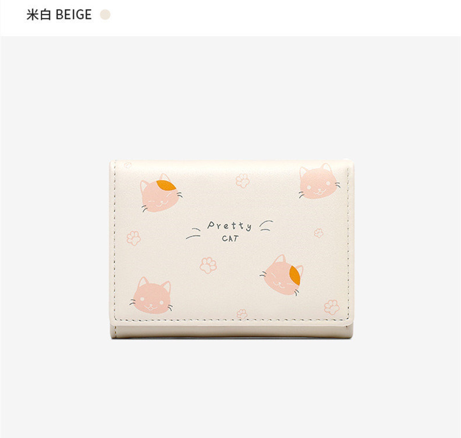 Personalized Wallet Kawaii Pretty Cat Cartoon Animal Short | Etsy