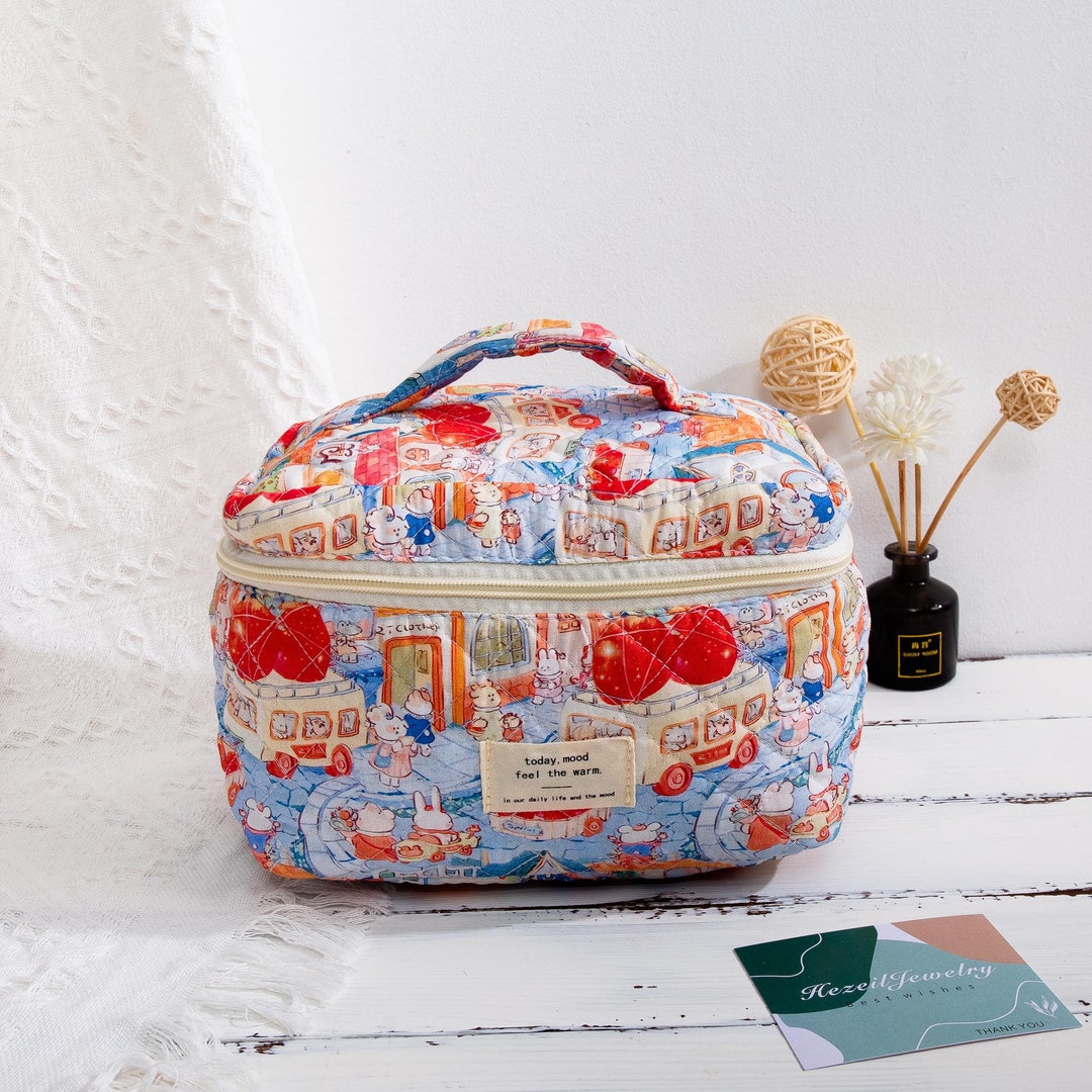 Personalised Simple Practical Flower Makeup Bag, Vintage Cosmetic ...