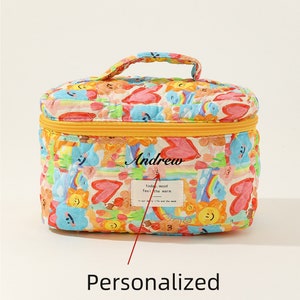 Personalised Simple Practical Flower Makeup Bag, Vintage Cosmetic ...