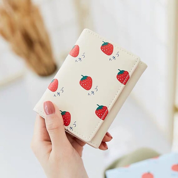 Cute Kawaii Wallet/strawberry Small Wallet/ Purse/card - Etsy