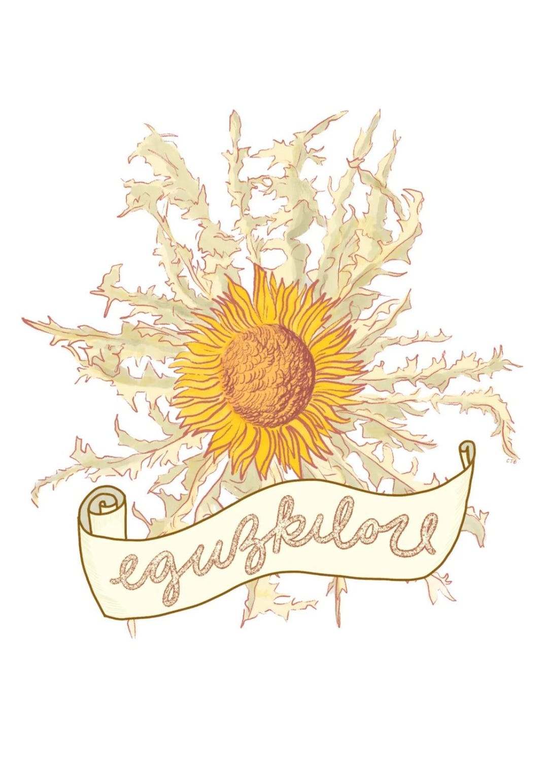 Eguzkilore basque Sunflower Digital Art Giclee Print - Etsy