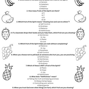Fruits of the Spirit Activity Pack: Bible Lesson Worksheets (PDF) - Etsy