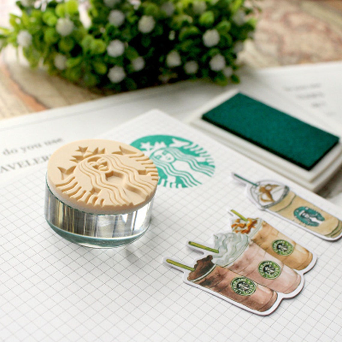 Starbucks Stamp Starbucks Stickers Starbucks bookmark - Etsy España