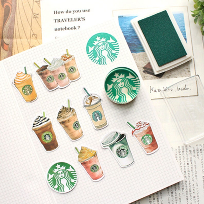 Starbucks Stamp Starbucks Stickers Starbucks bookmark - Etsy España