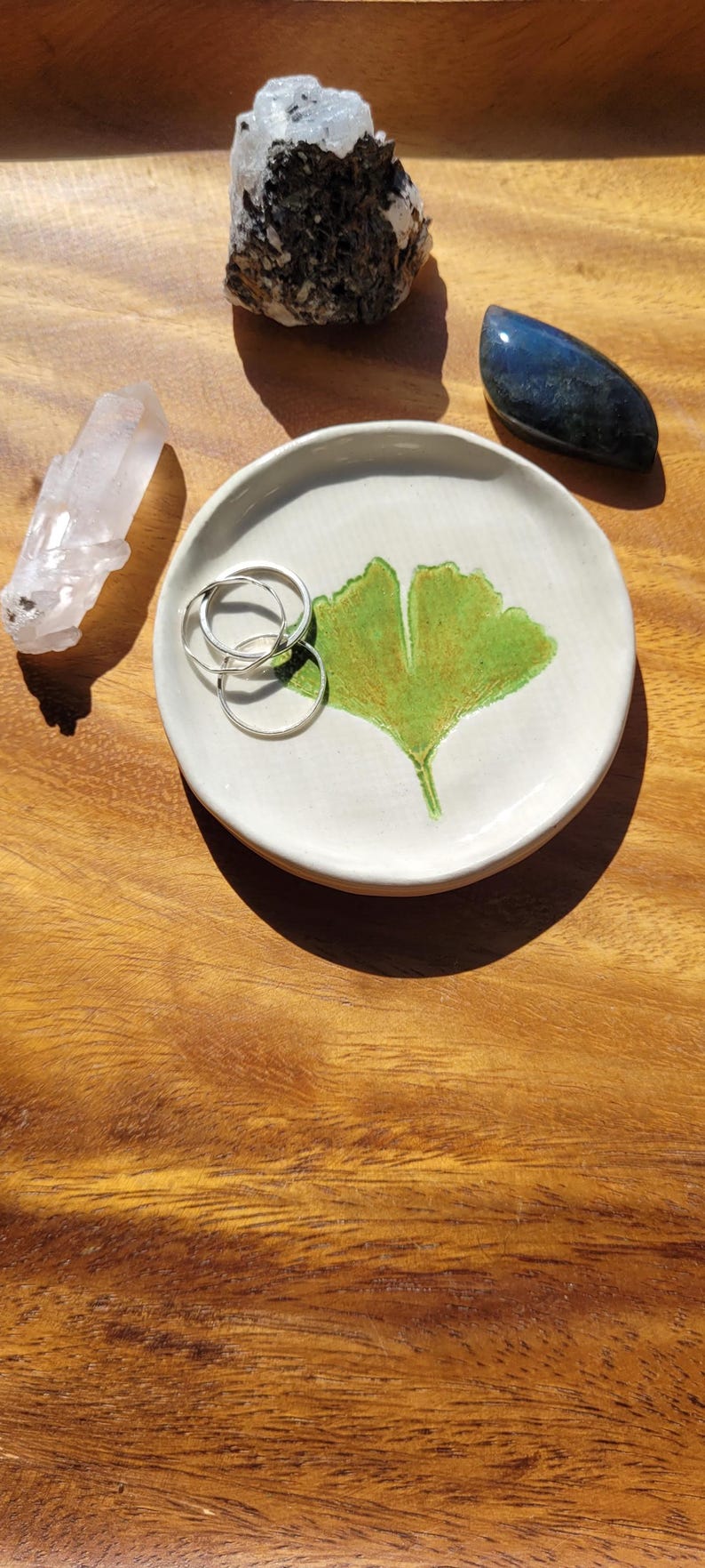 Botanical Ginkgo Imprint Ceramic Trinket Dish, Spoon Rest - Etsy