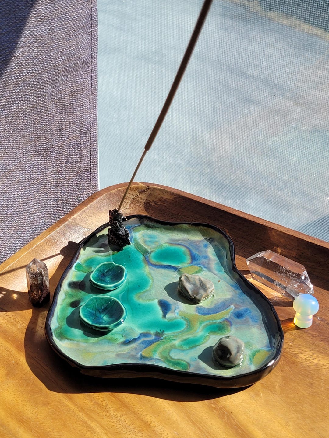Koi Pond Ceramic Pollinator Watering Station Butterfly Puddler Garden ...