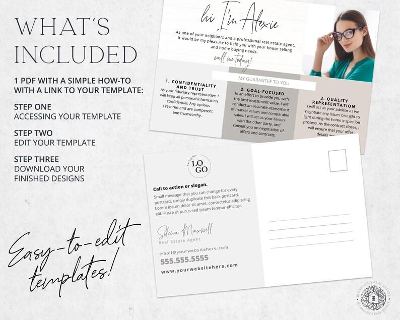 Self Promotion Real Estate Postcard to Get Potential Clients - Etsy