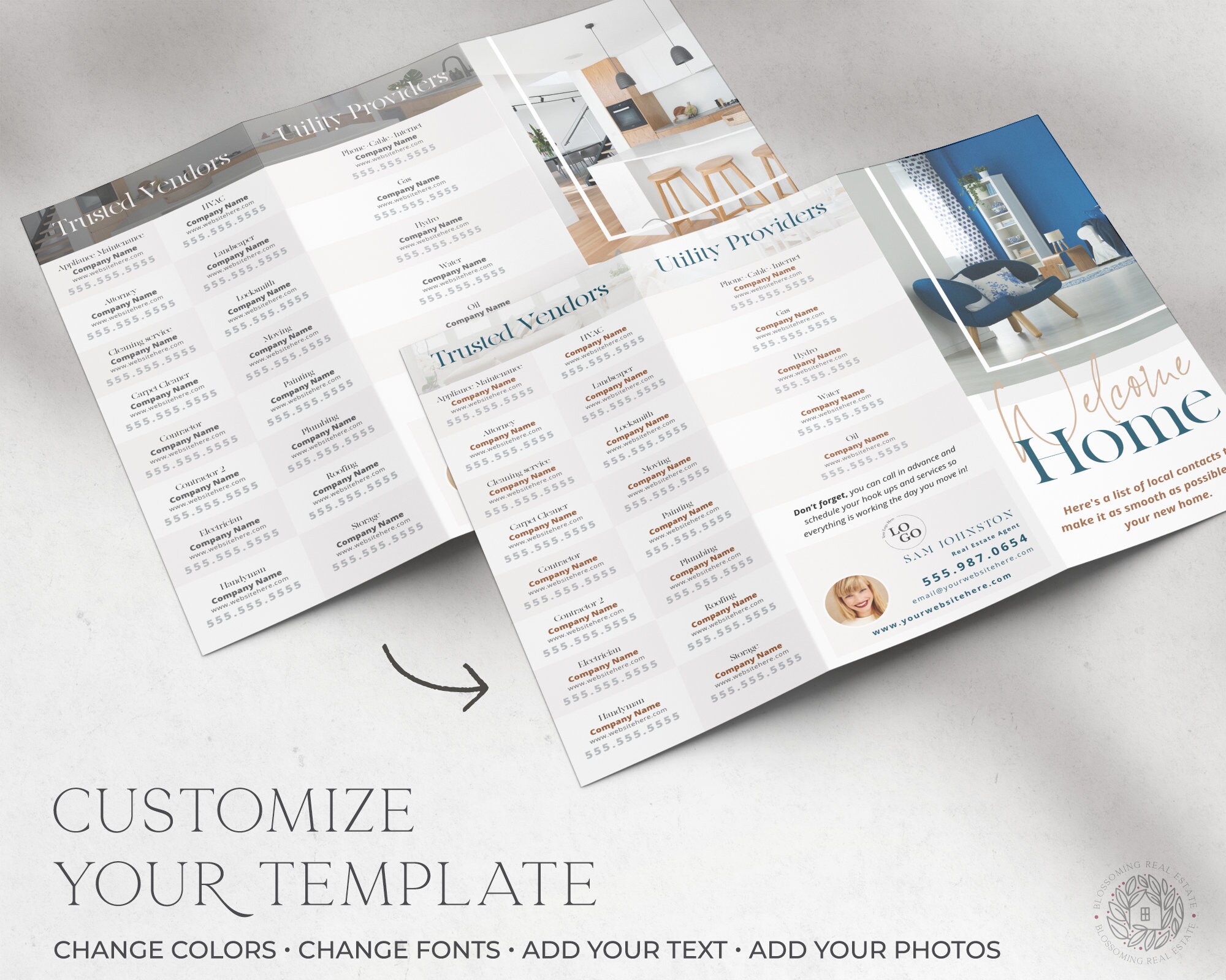 Modern Realtor Welcome Home Brochure That Includes Local - Etsy
