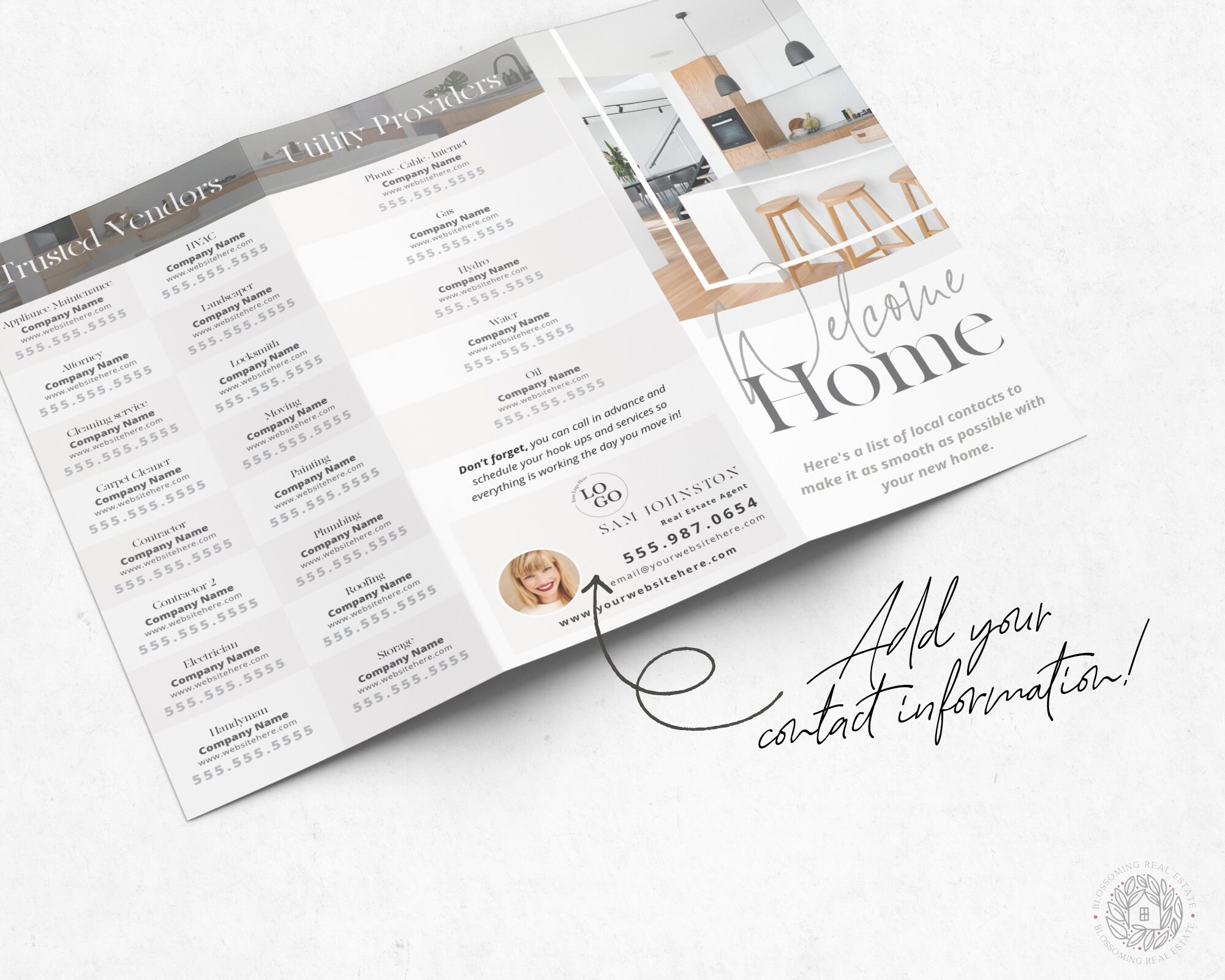 Modern Realtor Welcome Home Brochure That Includes Local - Etsy