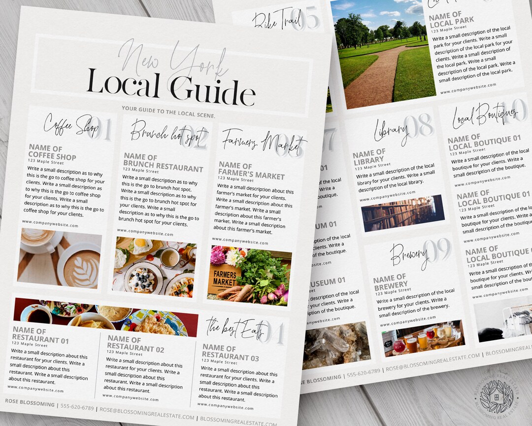 Real Estate Local Guide Flyer Template. Luxury Local Scene. Around the ...