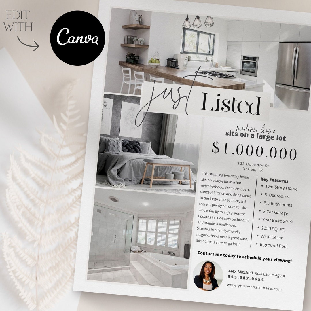 Real Estate Flyer. Realtors Just Listed Flyer. Flyer for Real Estate ...