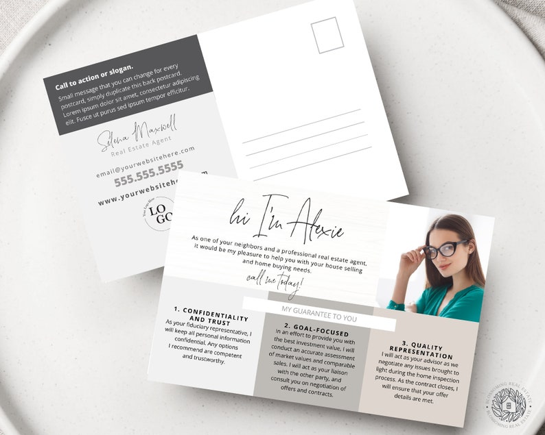 Self Promotion Real Estate Postcard to Get Potential Clients - Etsy