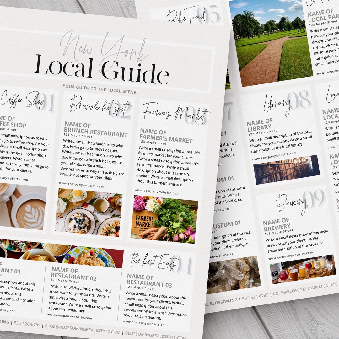 Real Estate Local Guide Flyer Template. Luxury Local Scene. Around the ...