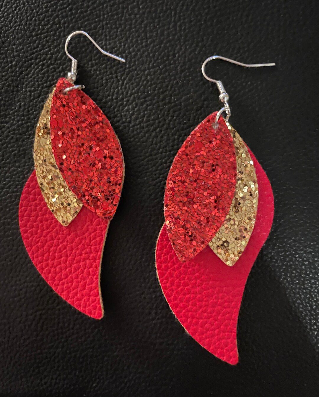 Red/garnet and Gold Earrings, School Colors for Bridgewater College ...