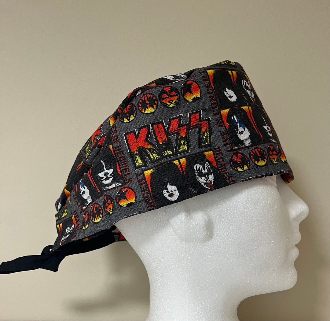 KISS Scrub Cap. Rock N Roll Scrub Cap. Unisex Scrub Cap. Cotton Scrub ...