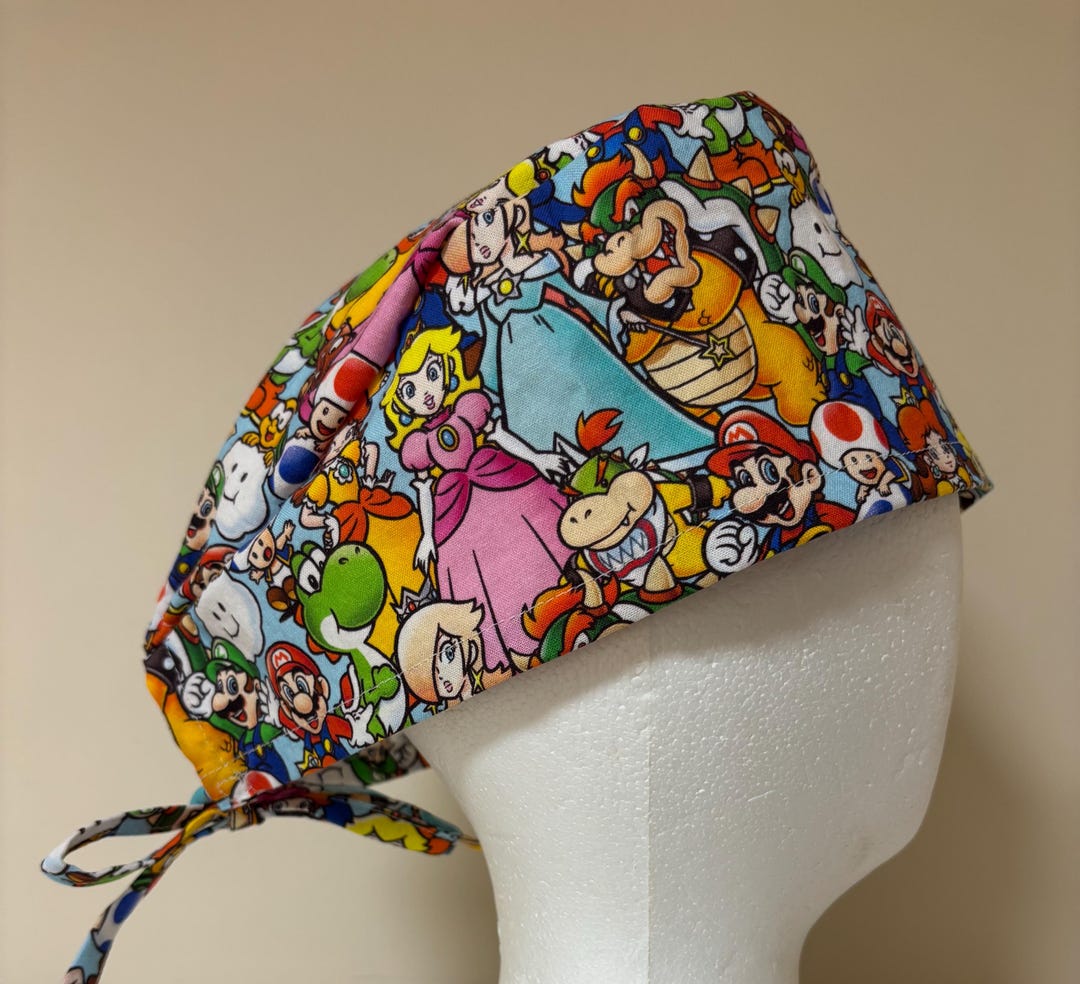 Super Mario Scrub Cap. Super Mario Bros Scrub Cap - Etsy