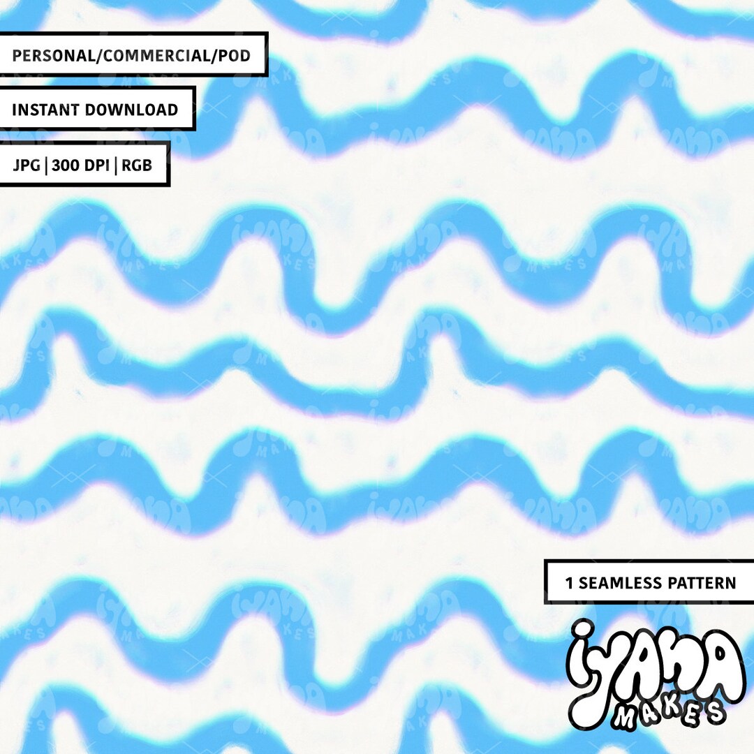 Blue Wavy Seamless Pattern for DIY Projects Wavy Pattern for Pod ...