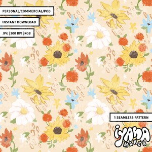 Fall Floral Seamless Pattern for DIY Projects Floral Pattern for Pod ...
