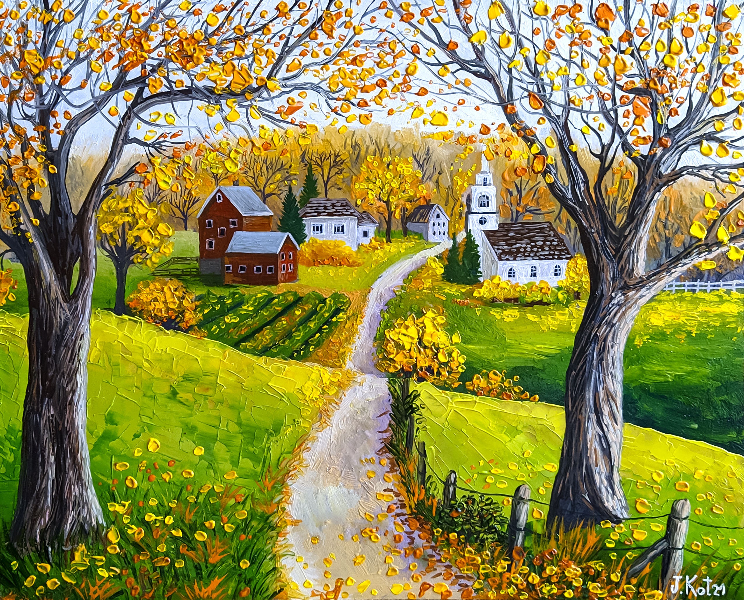 Vermont Painting Fall Landscape Impasto Original Artwork | Etsy