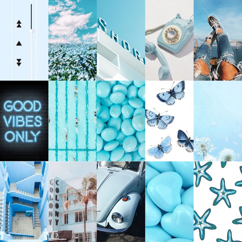 Light Blue Photo Collage Kit DIGITAL - Etsy