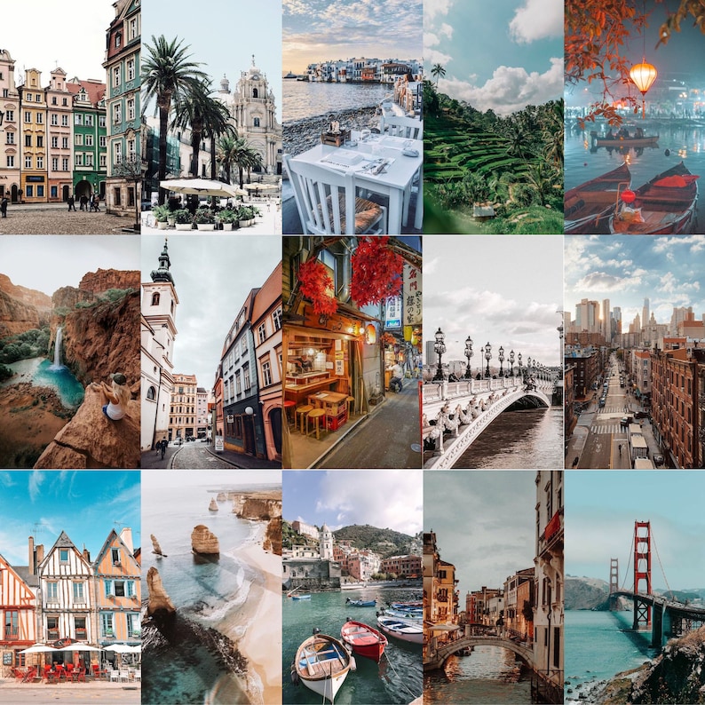 Travel Aesthetic Photo Collage Kit DIGITAL - Etsy Canada