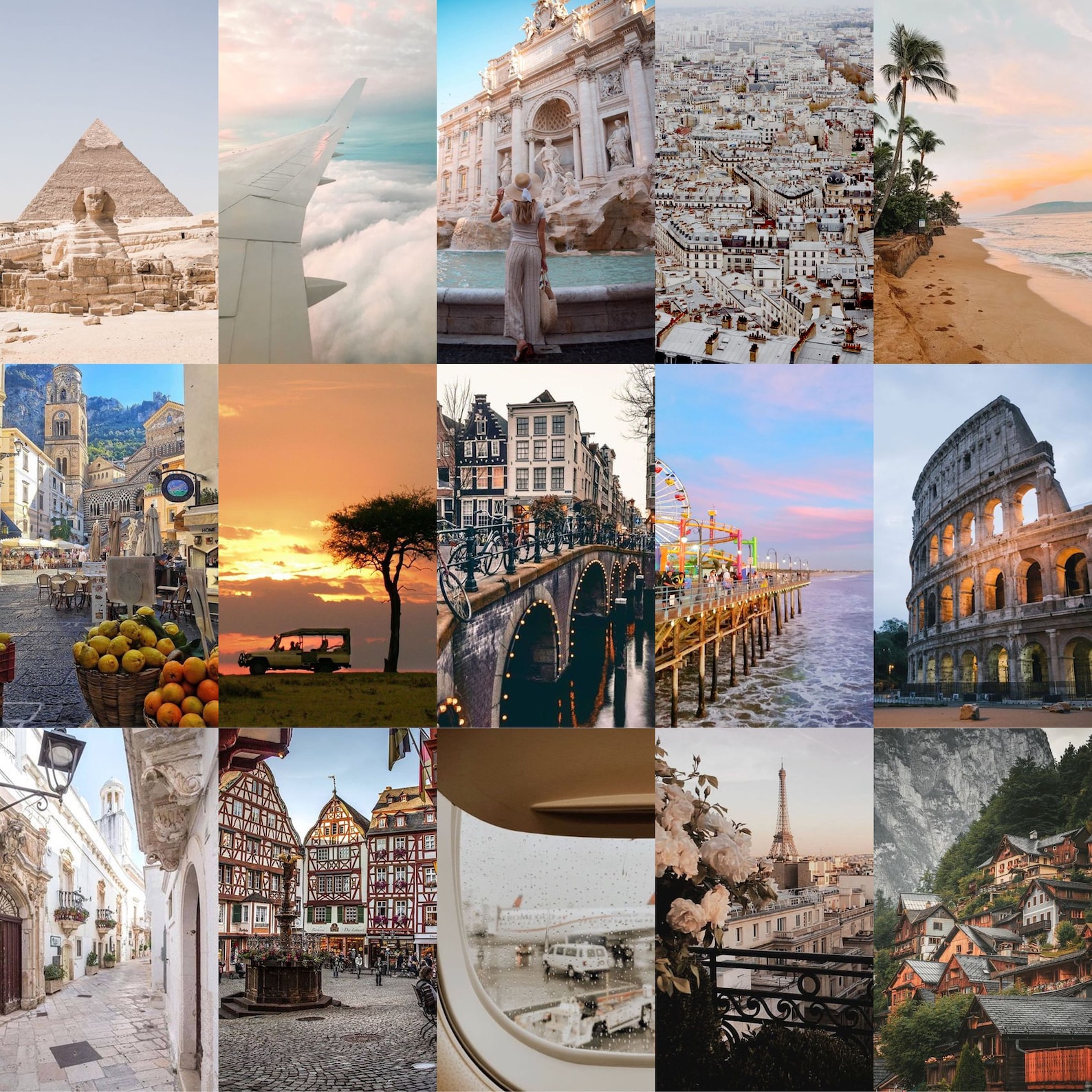 Travel Aesthetic Photo Collage Kit - Etsy