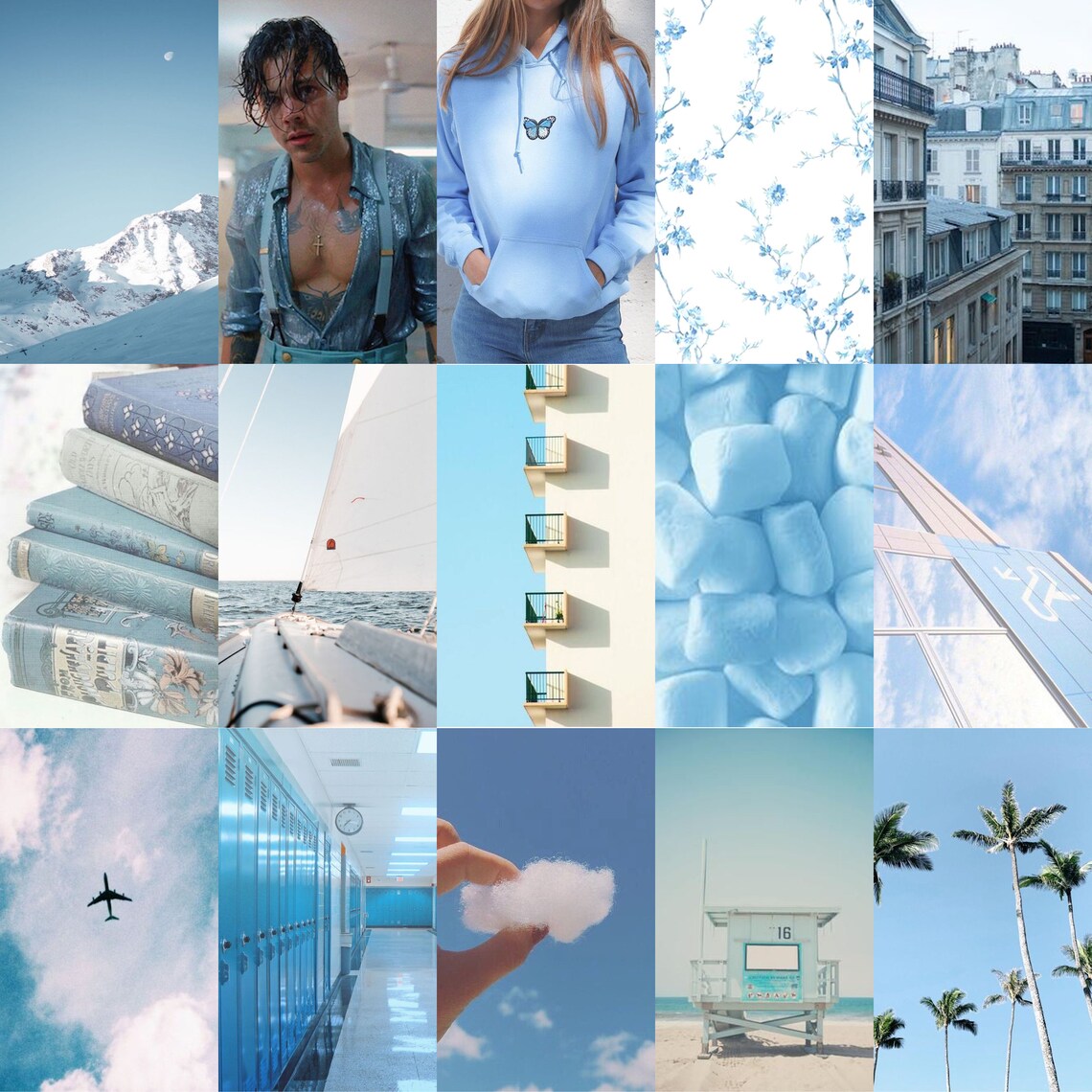 Light Blue Photo Collage Kit DIGITAL - Etsy