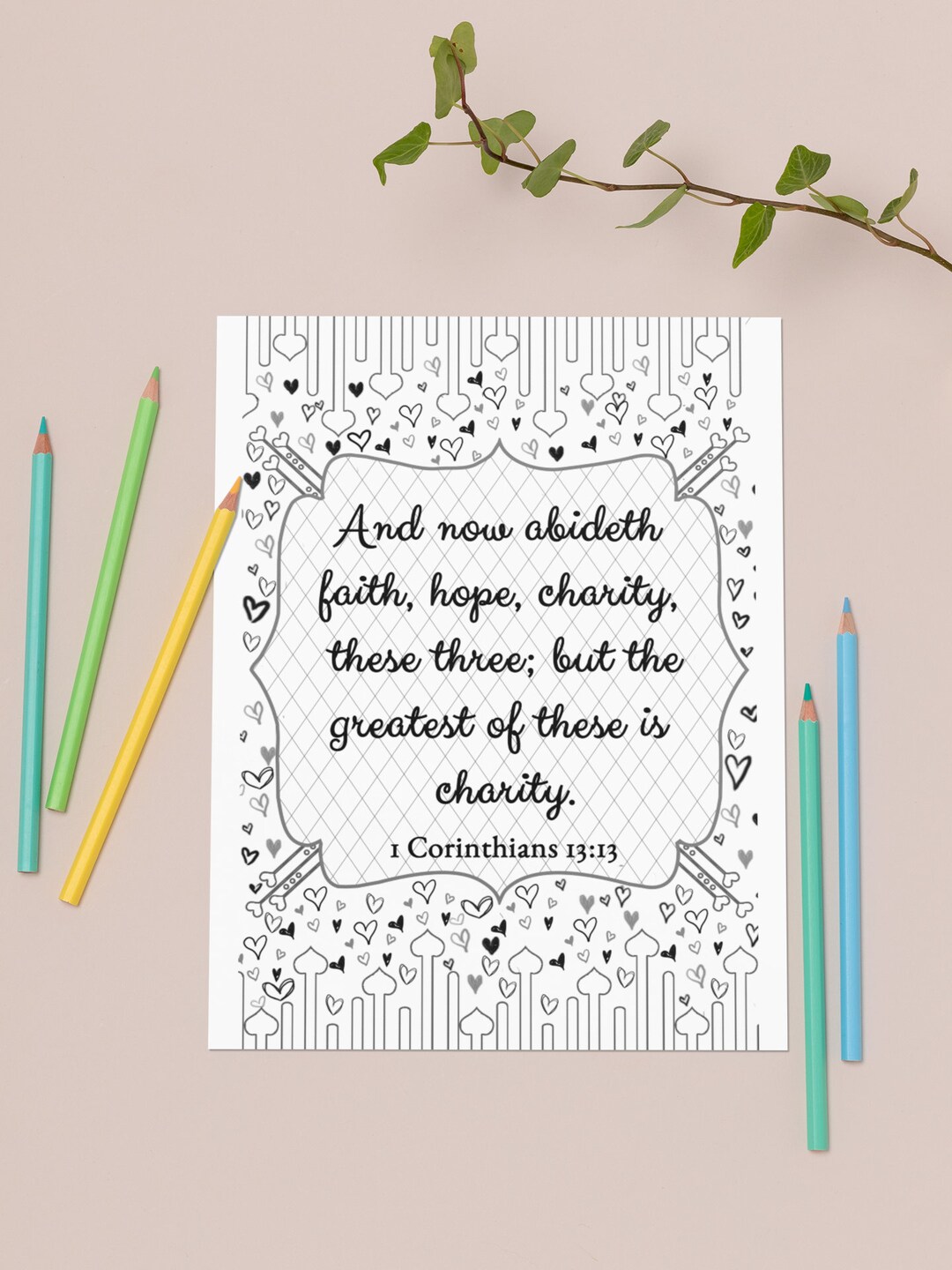 Bible Verse Coloring Page, Printable Instant Download, Christian ...