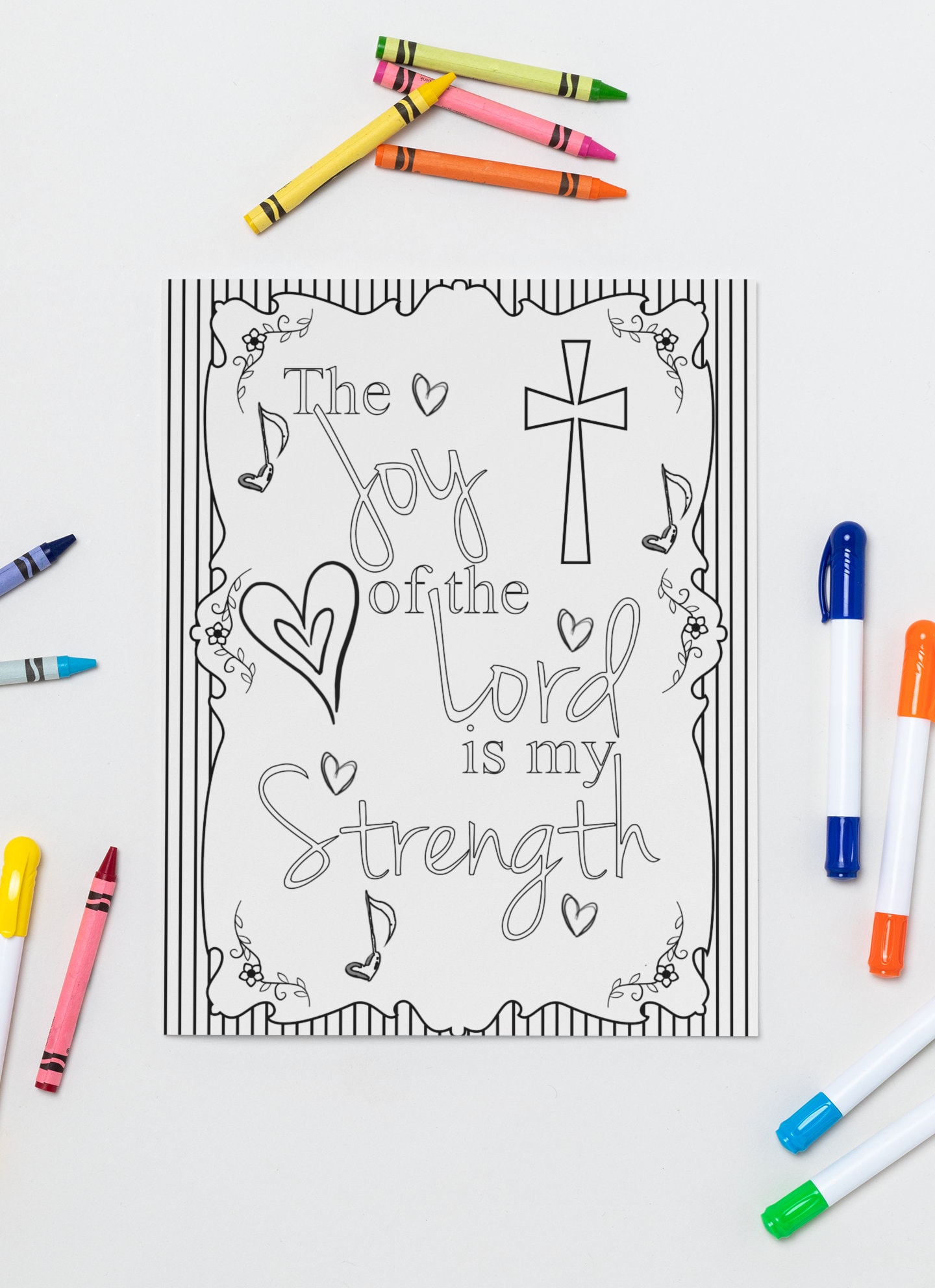 The Joy of the Lord is My Strength Psalm Coloring Page, Christian ...