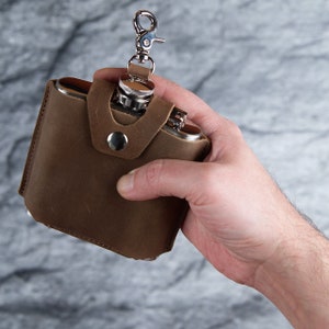 Leather Hip Flask. Personalized Vintage Flask Sleeve. Leather Flask ...