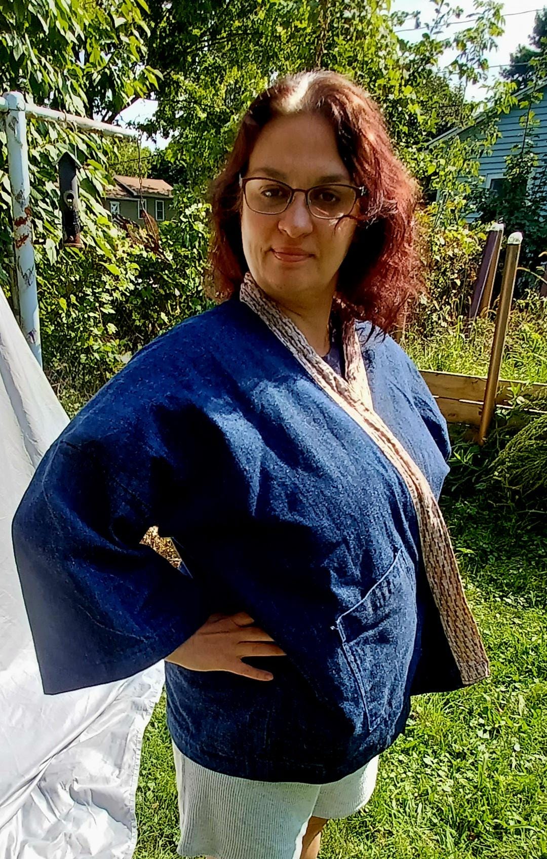 Dark Denim Hippari (field Jacket) From Traditional Japanese Pattern - Etsy