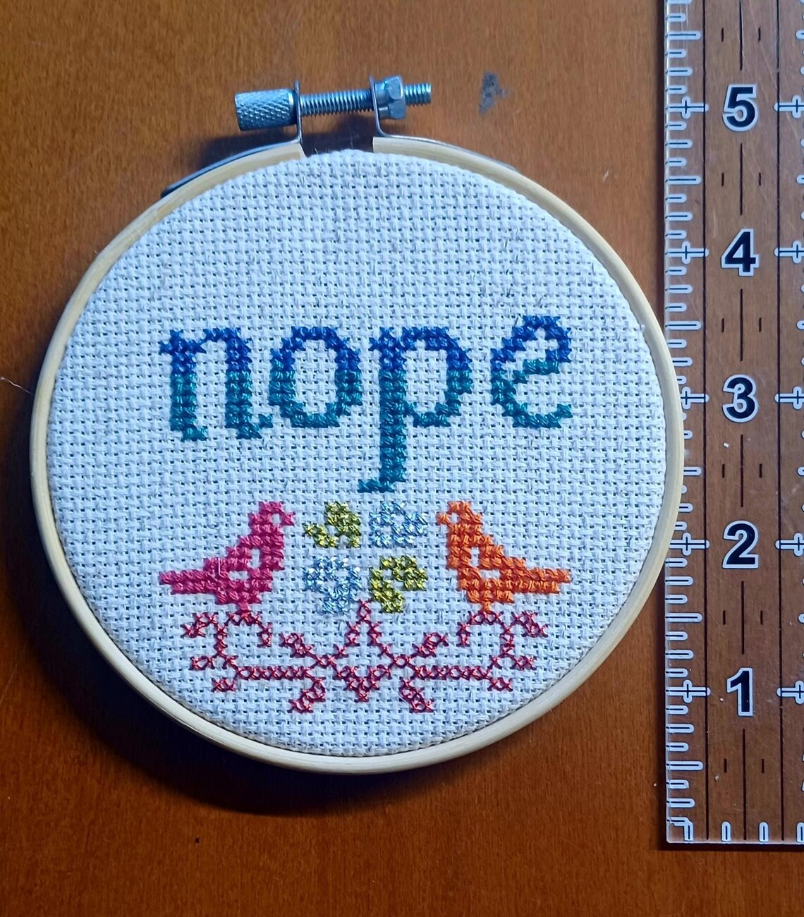 Nope is a Complete Sentence! 5 Inch Hand Embroidery Cross Stitch - Etsy