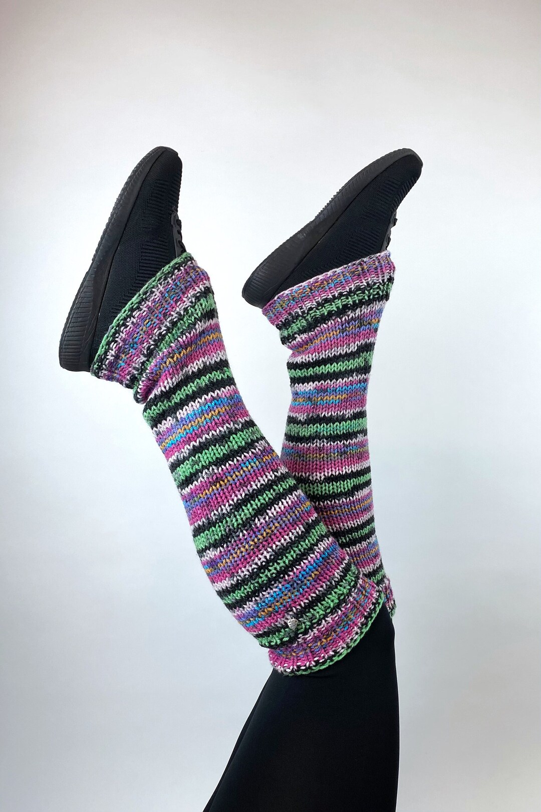 Leg Cuffs confetti Stripes Pink Green Black Leg - Etsy