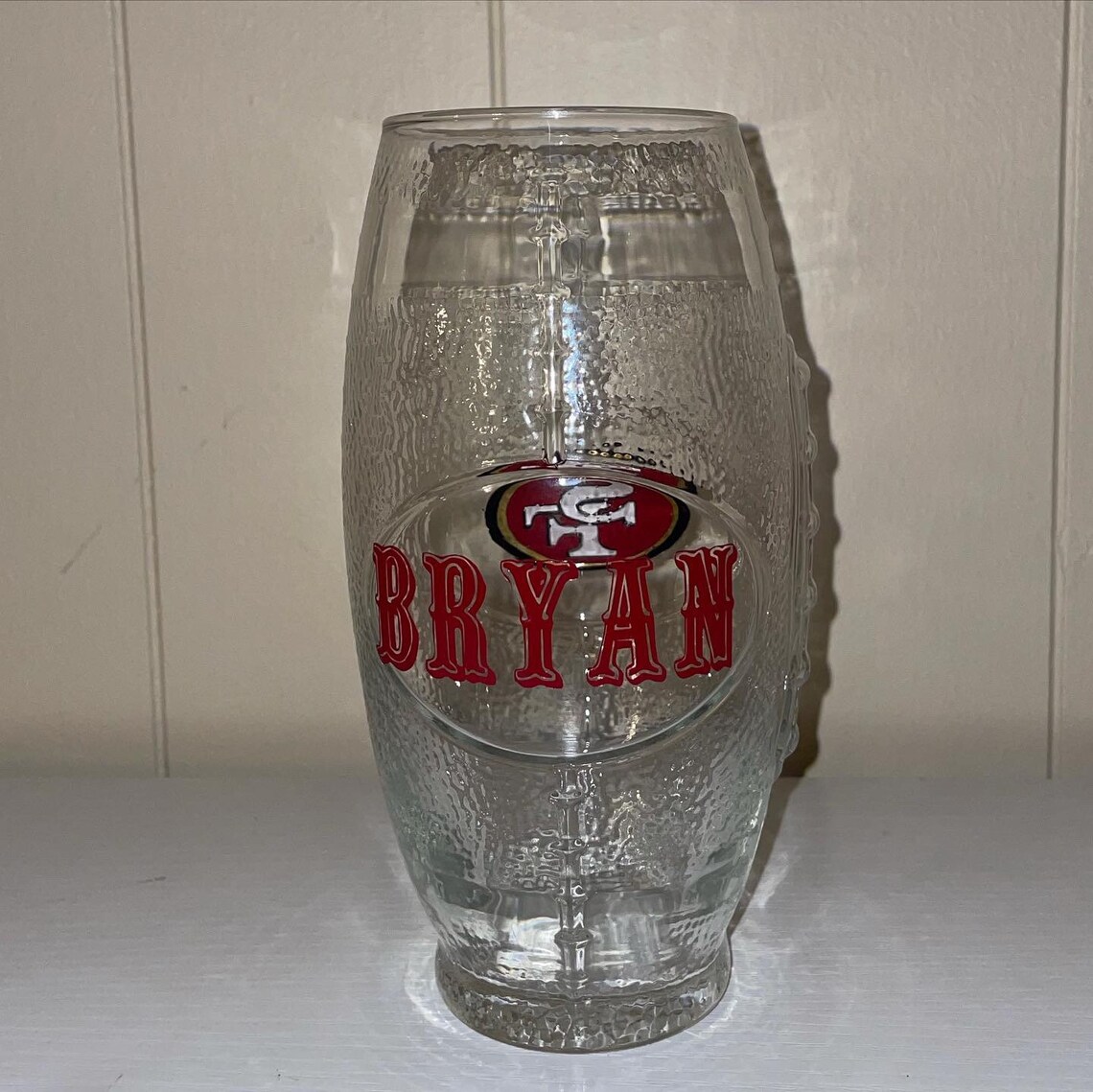 Football Shaped Glass Cup Can Be Personalized Beer Cup - Etsy