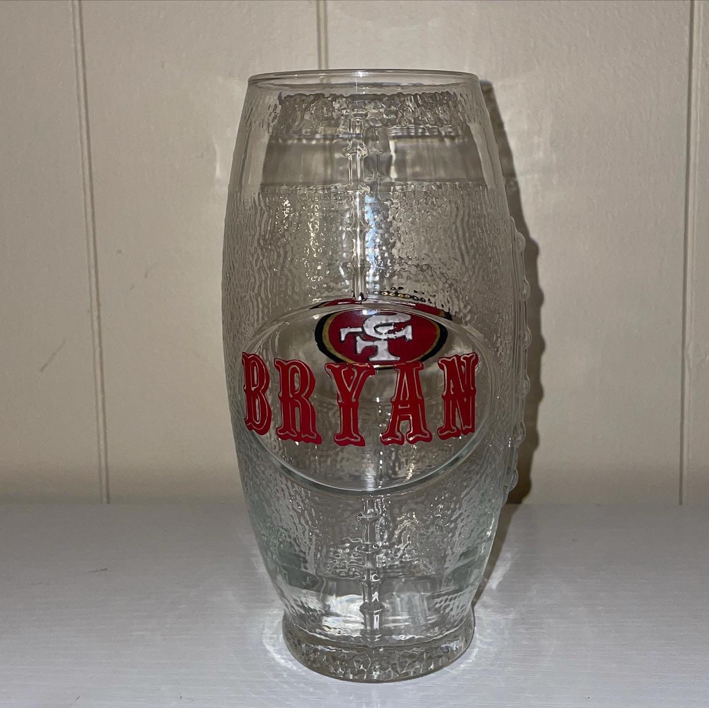 Football Shaped Glass Cup Can Be Personalized Beer Cup - Etsy