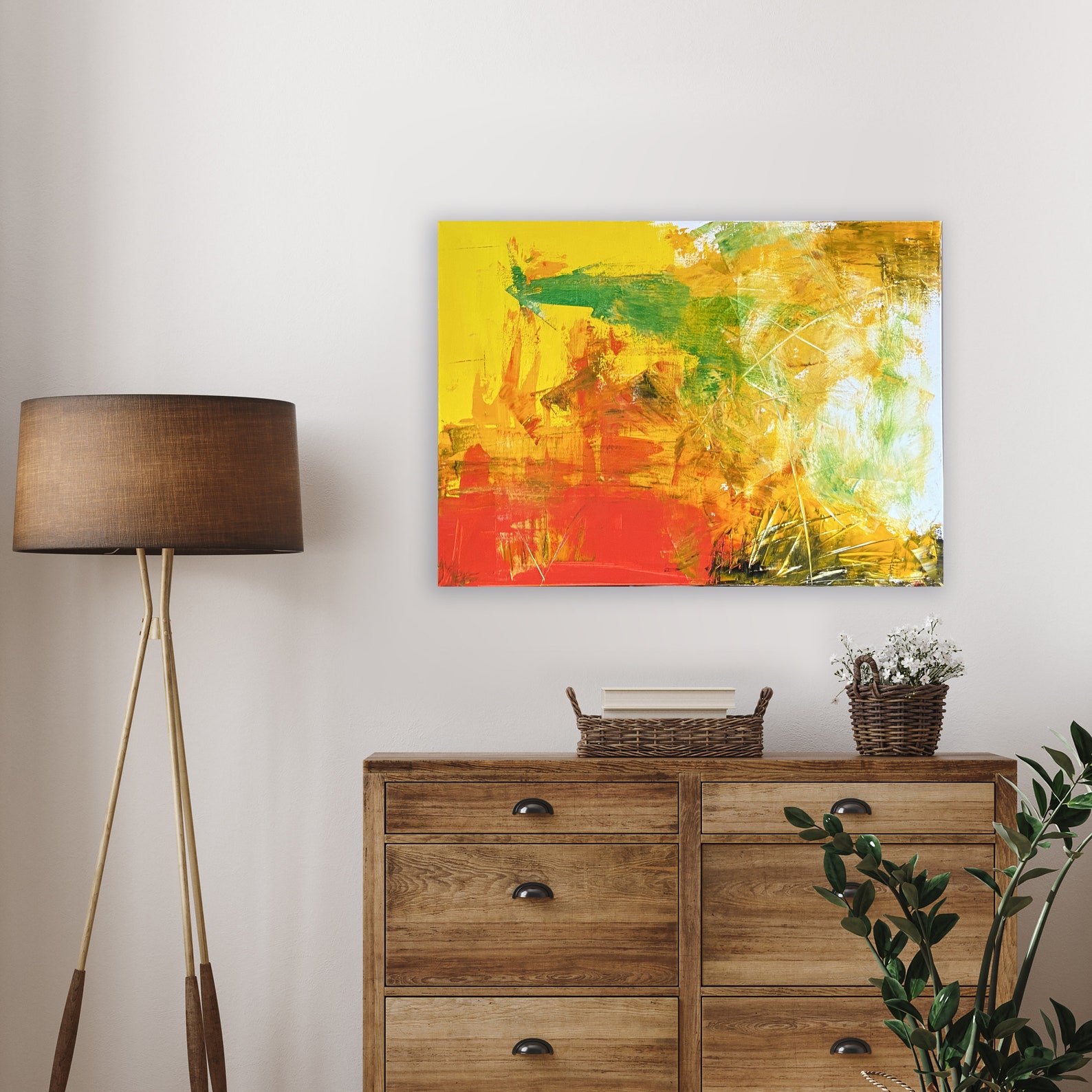 Vibes Original Hand Painted Abstract Art: Acrylic Painting, Stretched ...