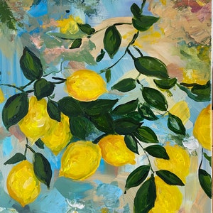 Lemon Tree - Original Hand Painted Art: Acrylic Painting, Stretched ...