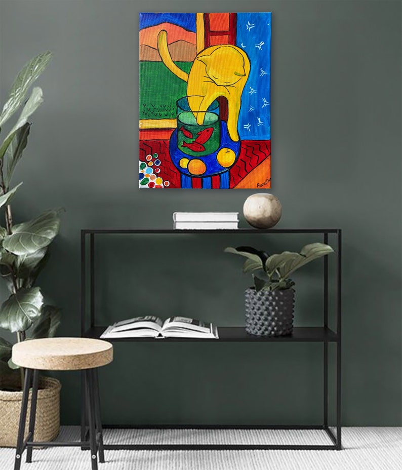 Henri Matisse the Cat With Red Fish acrylic Paints, Canvas, Ready to ...