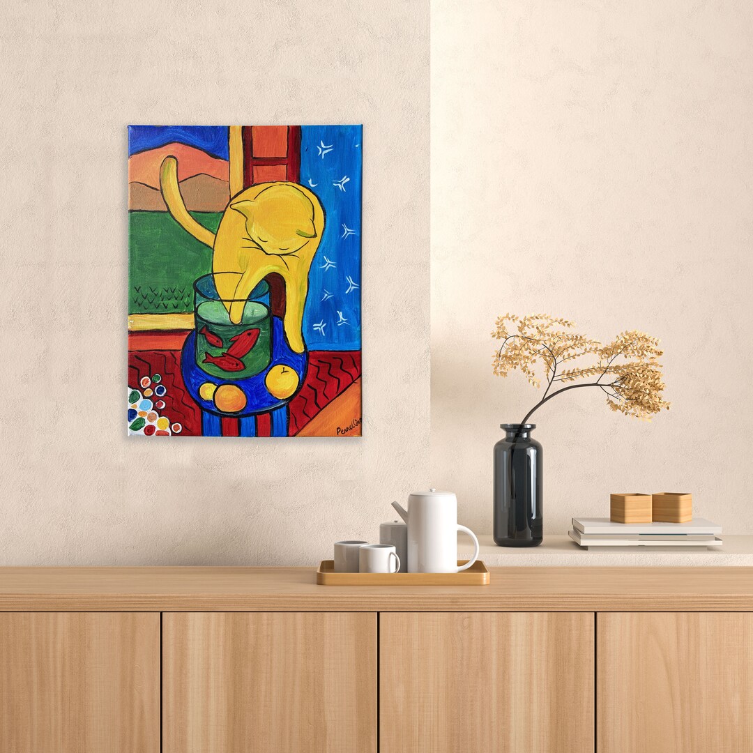 Henri Matisse the Cat With Red Fish acrylic Paints, Canvas, Ready to ...